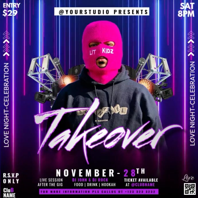Copy of Takeover Night Party | PosterMyWall