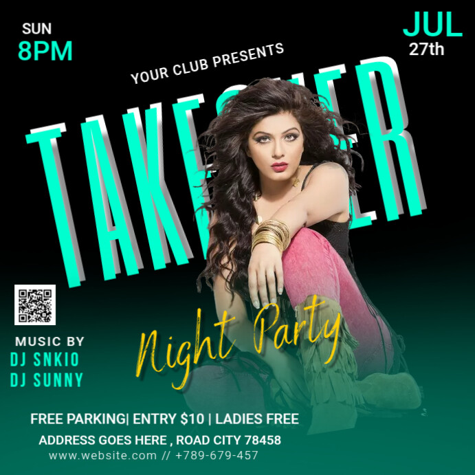 Plantilla de takeover night party | PosterMyWall