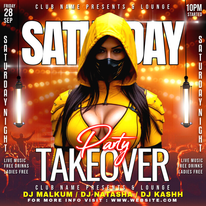 Takeover Night Party Flyer Template | PosterMyWall