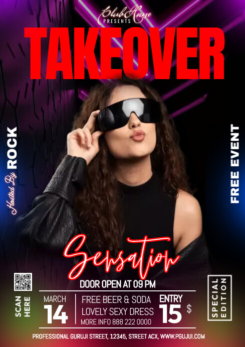 Modèle takeover night/sexy night party | PosterMyWall
