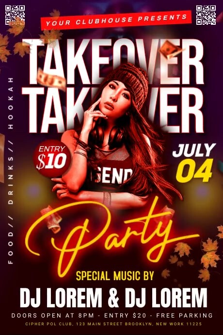 TAKEOVER PARTY Template | PosterMyWall