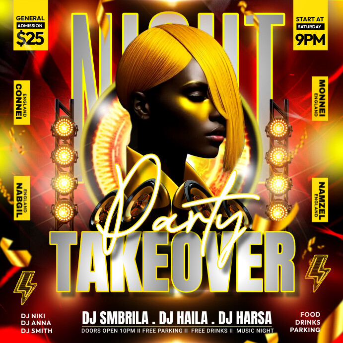 TAKEOVER PARTY Template | PosterMyWall