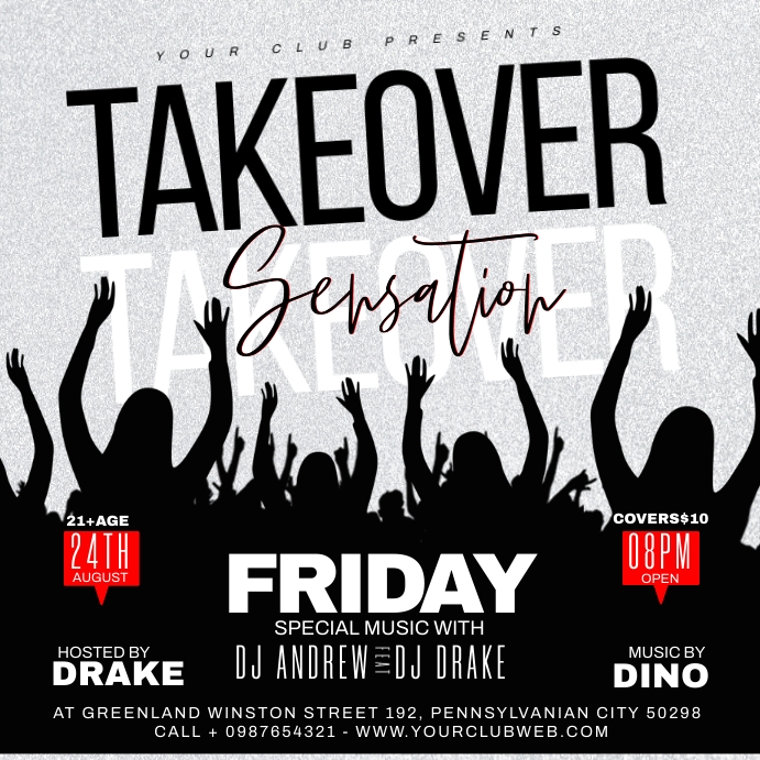 takeover party Template | PosterMyWall