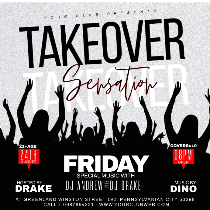 takeover party Template | PosterMyWall