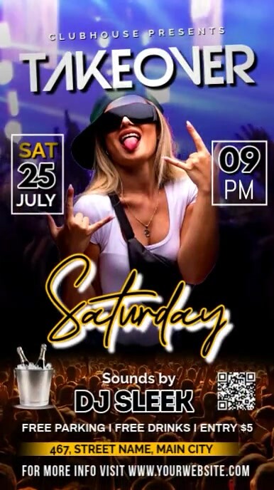 TAKEOVER SATURDAY PARTY FLYER TEMPLATE | PosterMyWall
