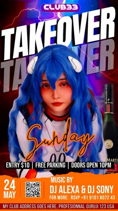 takeover sunday night club party Template | PosterMyWall