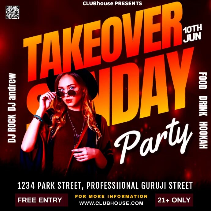 Plantilla de takeover sunday night party | PosterMyWall