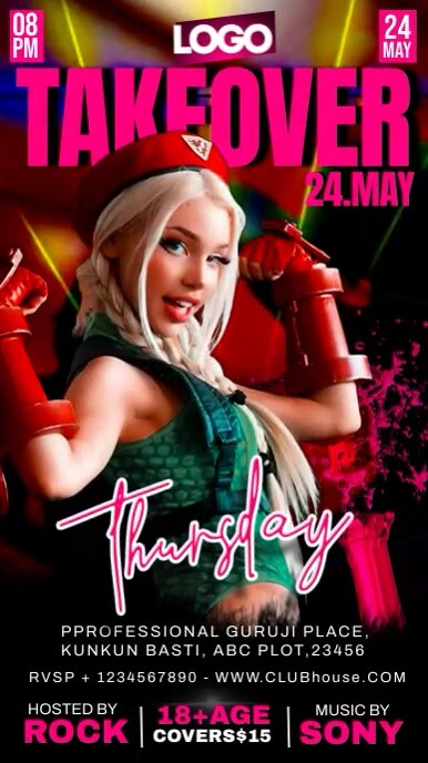 takeover thursday night party Template | PosterMyWall