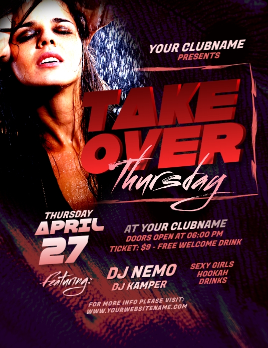 Takeover Thursday Party Flyer Template | PosterMyWall