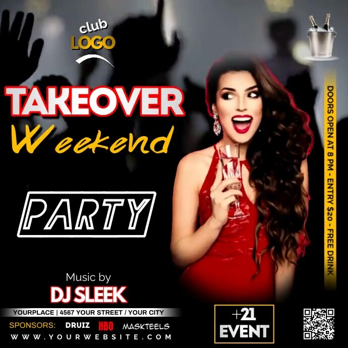 TAKEOVER WEEKEND PARTY FLYER TEMPLATE POSTER | PosterMyWall