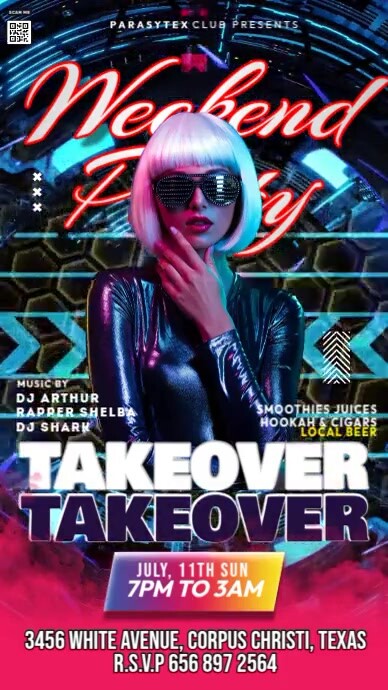 Copy of Takeover Weekend Party Video | PosterMyWall