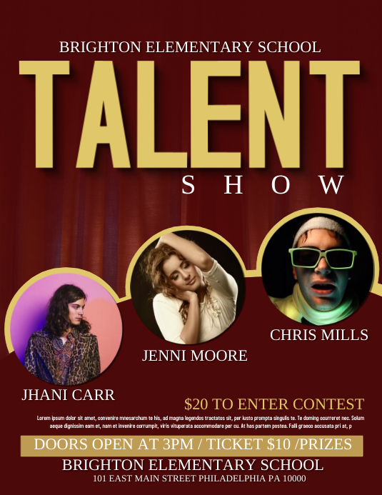 Talent Template | PosterMyWall