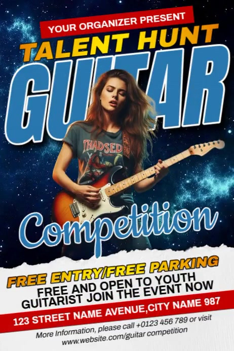 Modèle Talent Hunt Guitar Contest | PosterMyWall