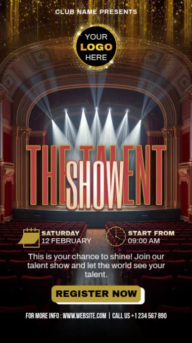 Talent Show Ads Digital Display (9:16) Template | PosterMyWall