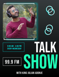 Radio show flyer colorful background design Template | PosterMyWall
