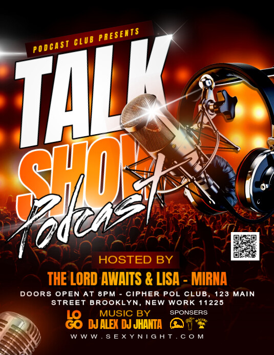 Copy of Talk Show Podcast Banner | PosterMyWall