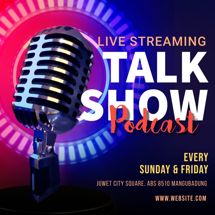Talk Show Podcast Event Template | PosterMyWall