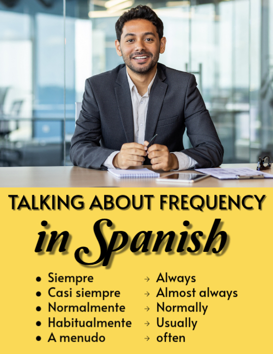 Plantilla de TALKING ABOUT FREQUENCY Spanish in Spanish | PosterMyWall