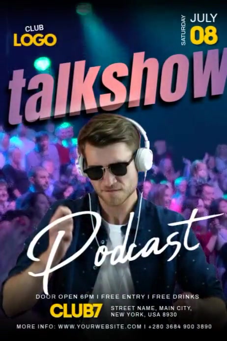 Talks Show Podcast Template | PosterMyWall