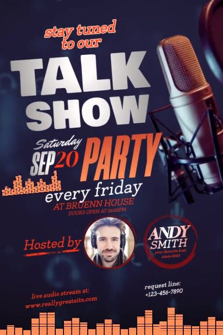 Talkshow Party Video Template | PosterMyWall
