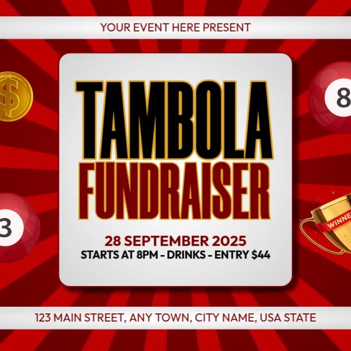 Tambola Fundraiser Template | PosterMyWall