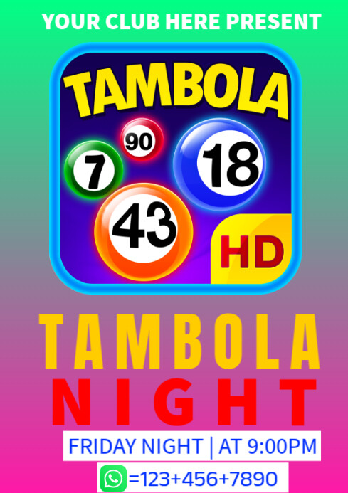 Modèle Tambola Night | PosterMyWall