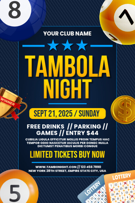 Plantilla de Tambola Night | PosterMyWall