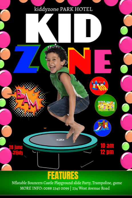TAMPOLINE FUN ZONE PARK Template | PosterMyWall