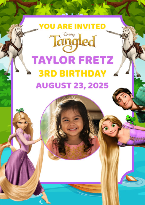 Tangled Birthday Invitation Template | PosterMyWall