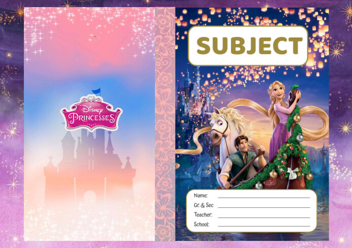 Modèle Tangled Rapunzel Subject Notebook Cover | PosterMyWall