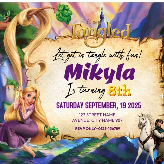 Tangled Theme Party Template | PosterMyWall