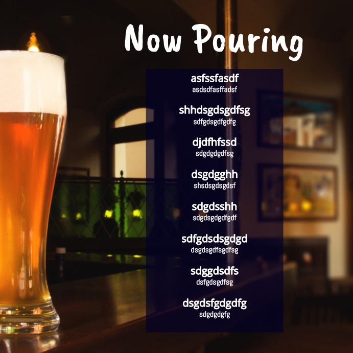 Tap List Template | PosterMyWall