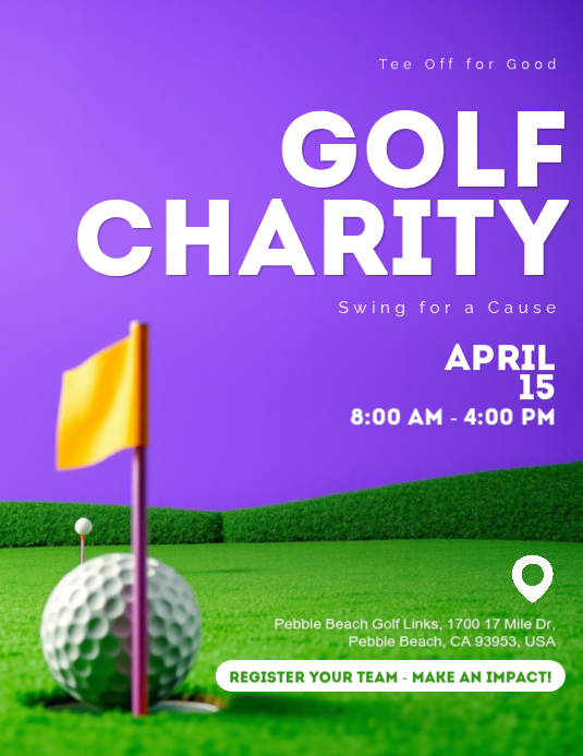 Targeted Charity Golf Tournament Flyer Template for Fundraising Outings ...