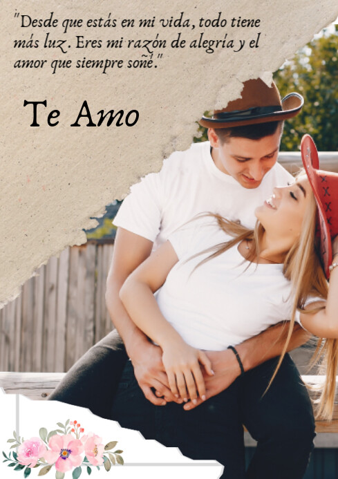 Plantilla de Tarjeta de amor con fotos para regalar en san Valentín o ...