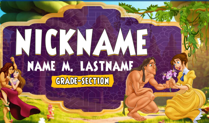 Tarzan Name Tag Template | PosterMyWall