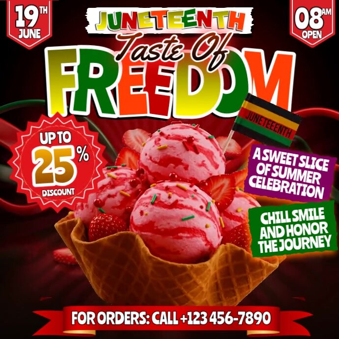 Taste of Freedom: A Sweet Juneteenth Celebration Template | PosterMyWall