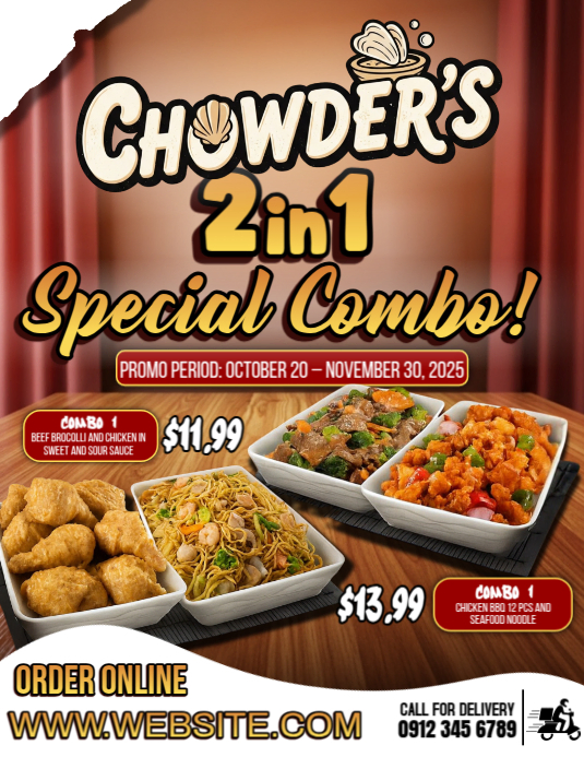 Tasty 2-in-1 Combo Deals Template | PosterMyWall