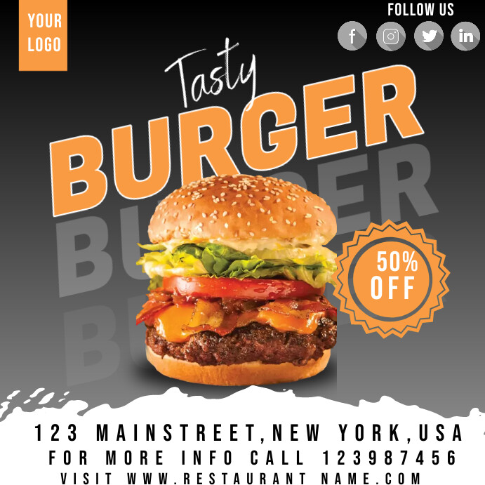 tasty burger poster Templat | PosterMyWall