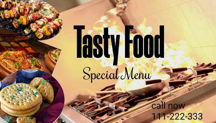 Tasty food business card Template | PosterMyWall