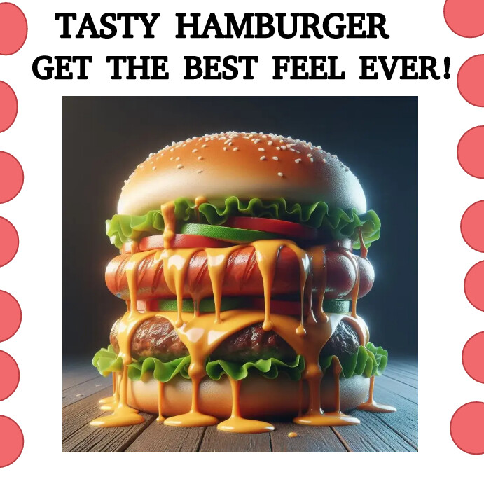 TASTY HAMBURGER POST Templat | PosterMyWall