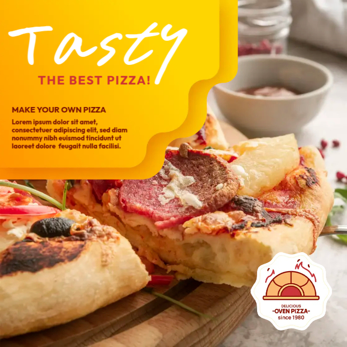Tasty Pizza Ads Template | PosterMyWall
