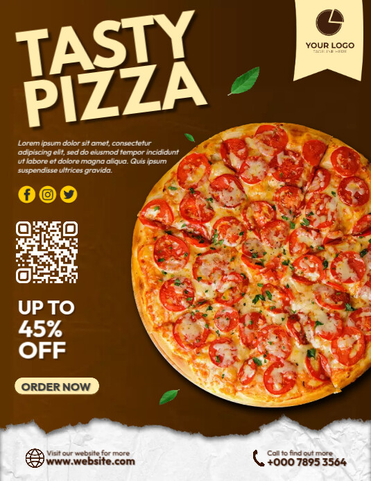 Tasty Pizza Menu Ads Template | PosterMyWall