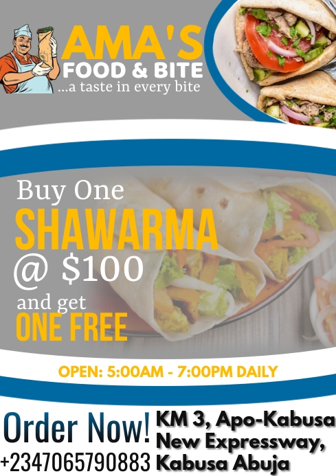 TASTY SHAWARMA FLYER TEMPLATE (1)-Vorlage | PosterMyWall