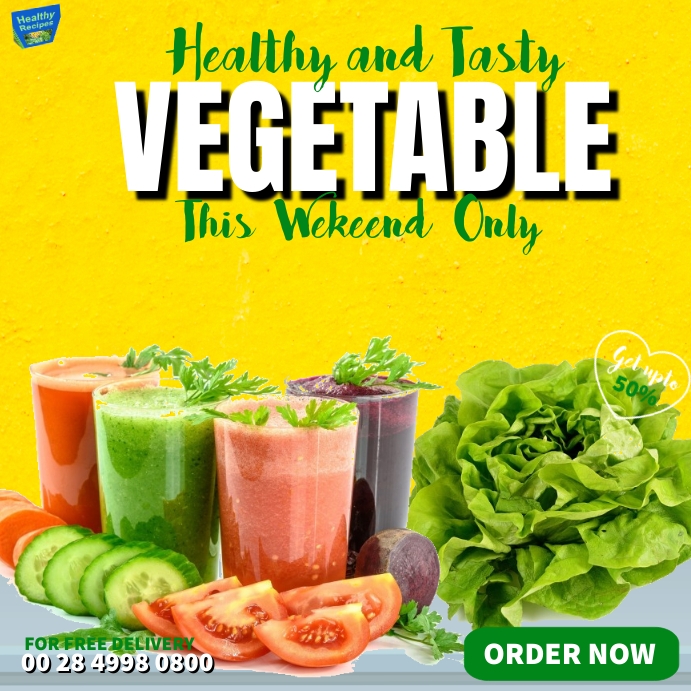 Tasty Vegetable Ads Template | PosterMyWall