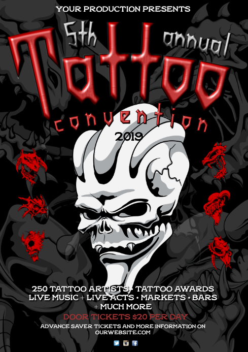 Tattoo Festival Poster Template | PosterMyWall