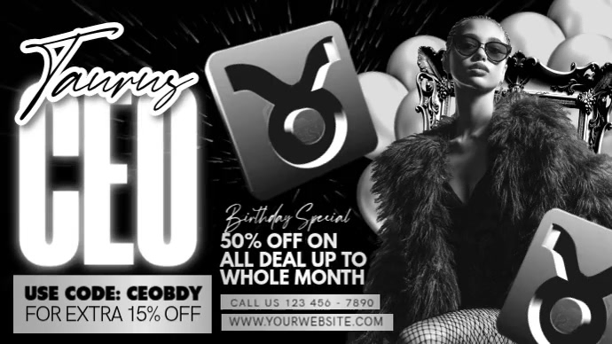 Taurus CEO Birthday Promo Flyer Template | PosterMyWall