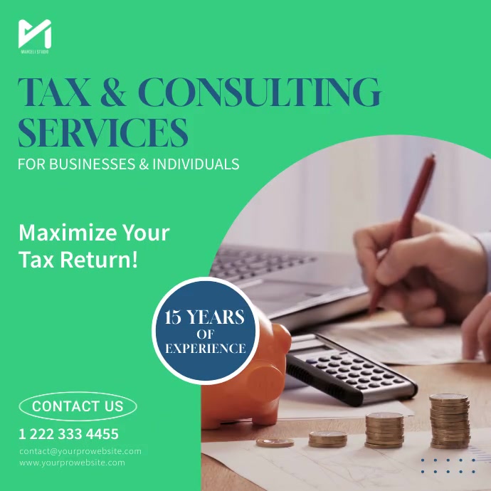 Tax & Consulting Services Template | PosterMyWall