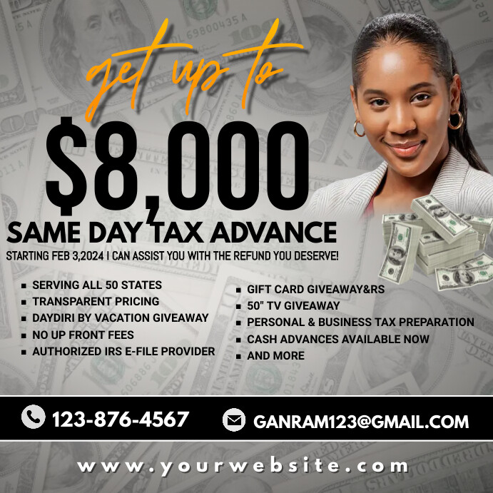 Tax advance flyer Template | PosterMyWall