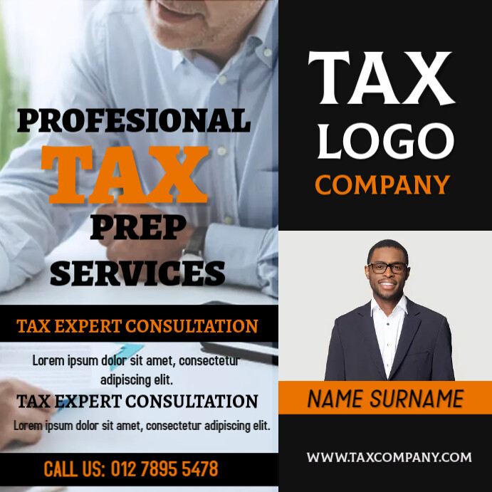 TAX Template | PosterMyWall