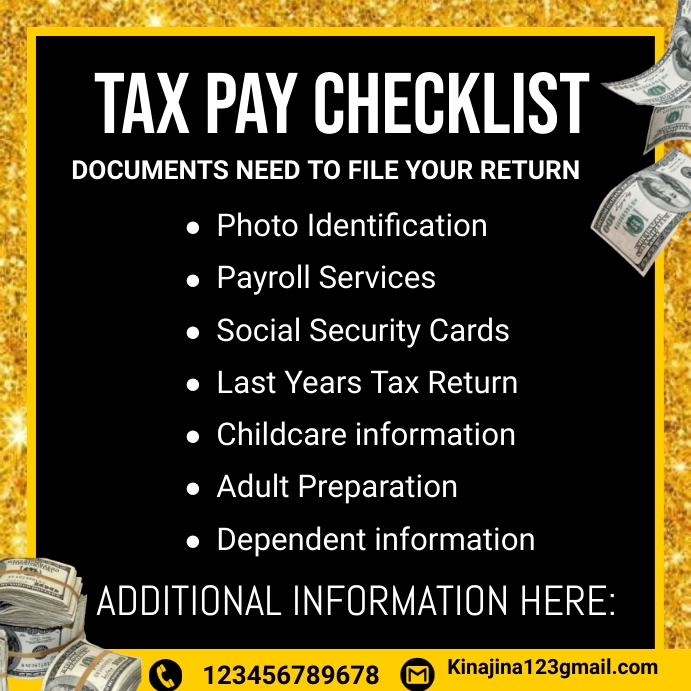Tax Pay checklist flyer Template | PosterMyWall